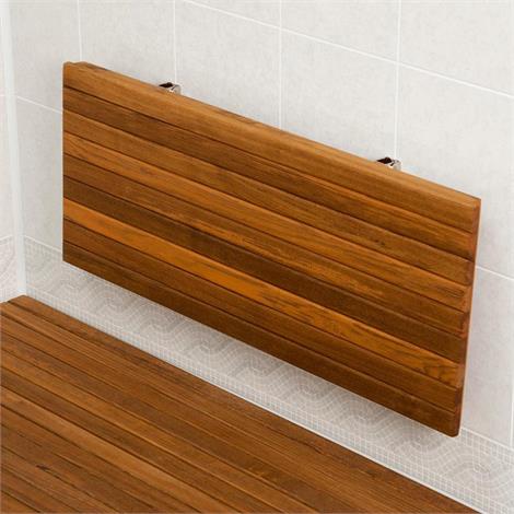 Teakworks4u Wall Mount Fold Down Teak Shower Bench | Wall Mounted ...