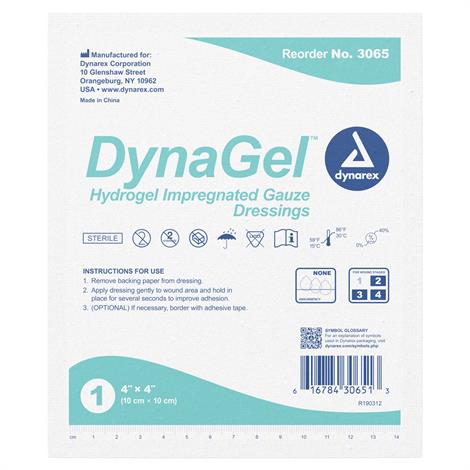 Dynarex DynaGel Hydrogel Impregnated Gauze | Hydrogel Dressings