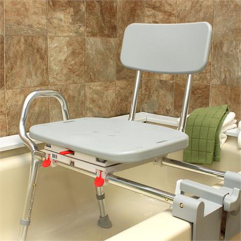 Snap-N-Save Sliding Tub-Mount Transfer Bench With Swivel Seat And Back