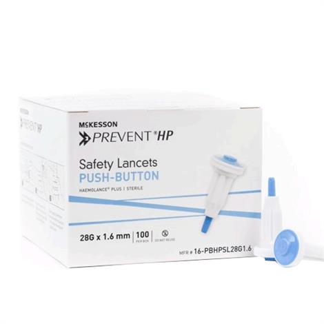 McKesson Prevent HP Safety Lancets With Push Button | Lancets and ...