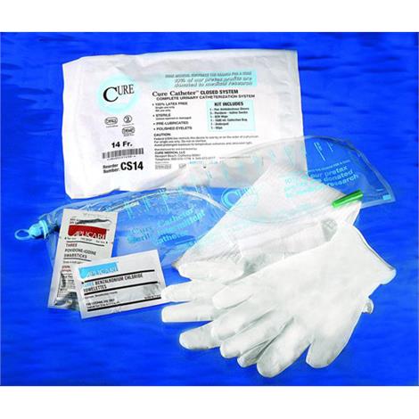 Cure Catheter Unisex Closed System Kit - Straight Tip | Closed System ...