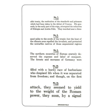 Graham-Field Jaeger Reading Eye Chart | Low Vision Aids