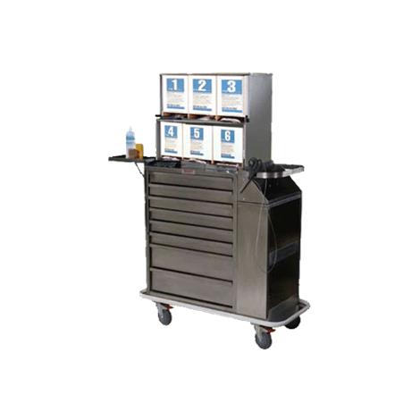 Harloff Stainless Steel Eight Drawer Cast Cart with Top Compartment And ...