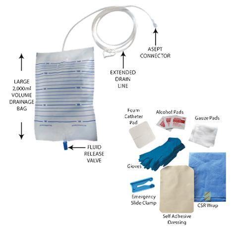ASEPT Peritoneal 2000mL Drainage Bag System | Chest Drainage