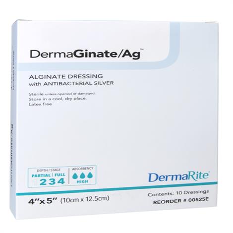 DermaRite DermaGinate Ag Alginate Dressing with Antibacterial Silver