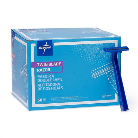 Medline Disposable Facial Razors with Twin Blades | Surgical Skin Prep