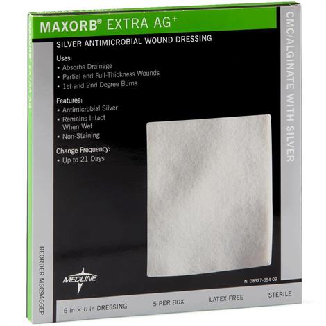 Medline Maxorb Extra Ag Plus Silver Alginate Antimicrobial Sheet Wound ...
