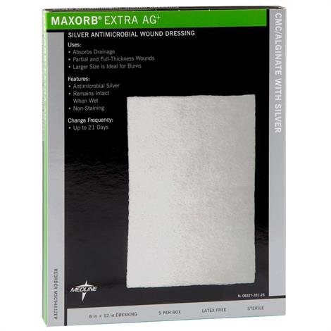 Medline Maxorb Extra Ag Plus Silver Alginate Antimicrobial Sheet Wound ...