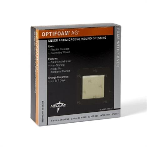 Medline Optifoam AG Plus Silver Antimicrobial Wound Dressings | Foam ...